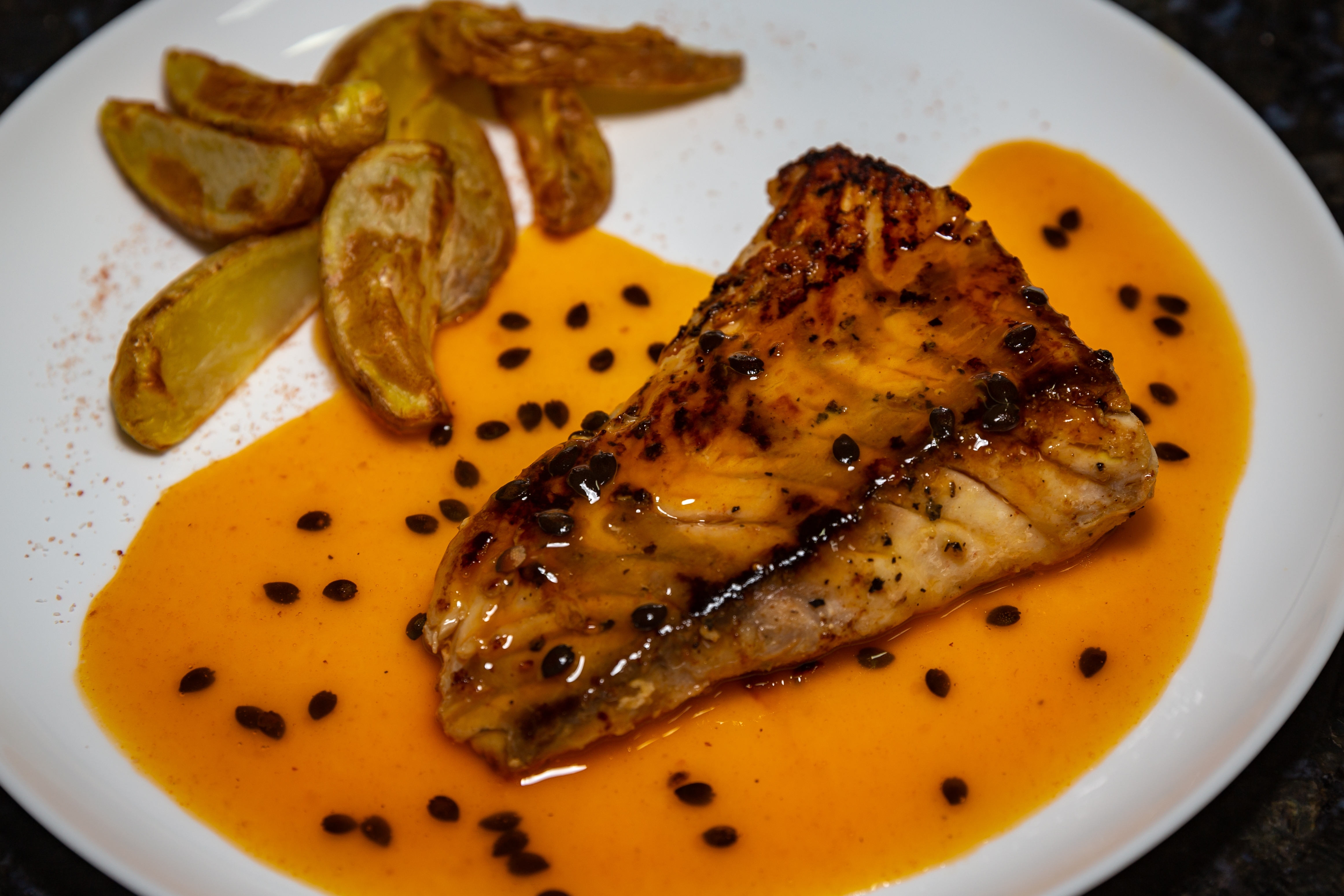 Receta de robalo en salsa de maracuyá
