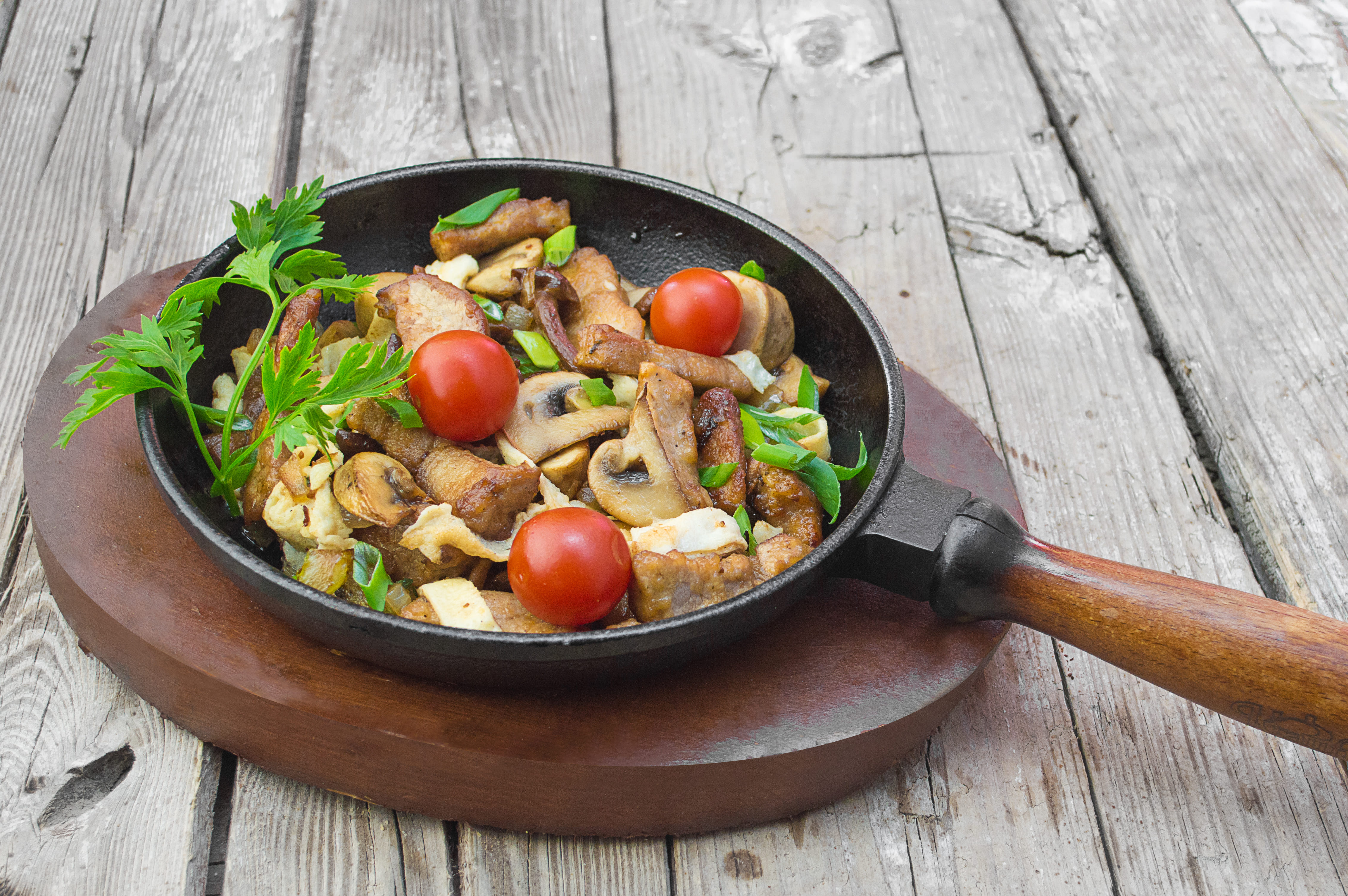 Receta de alambre de pollo con champiñones